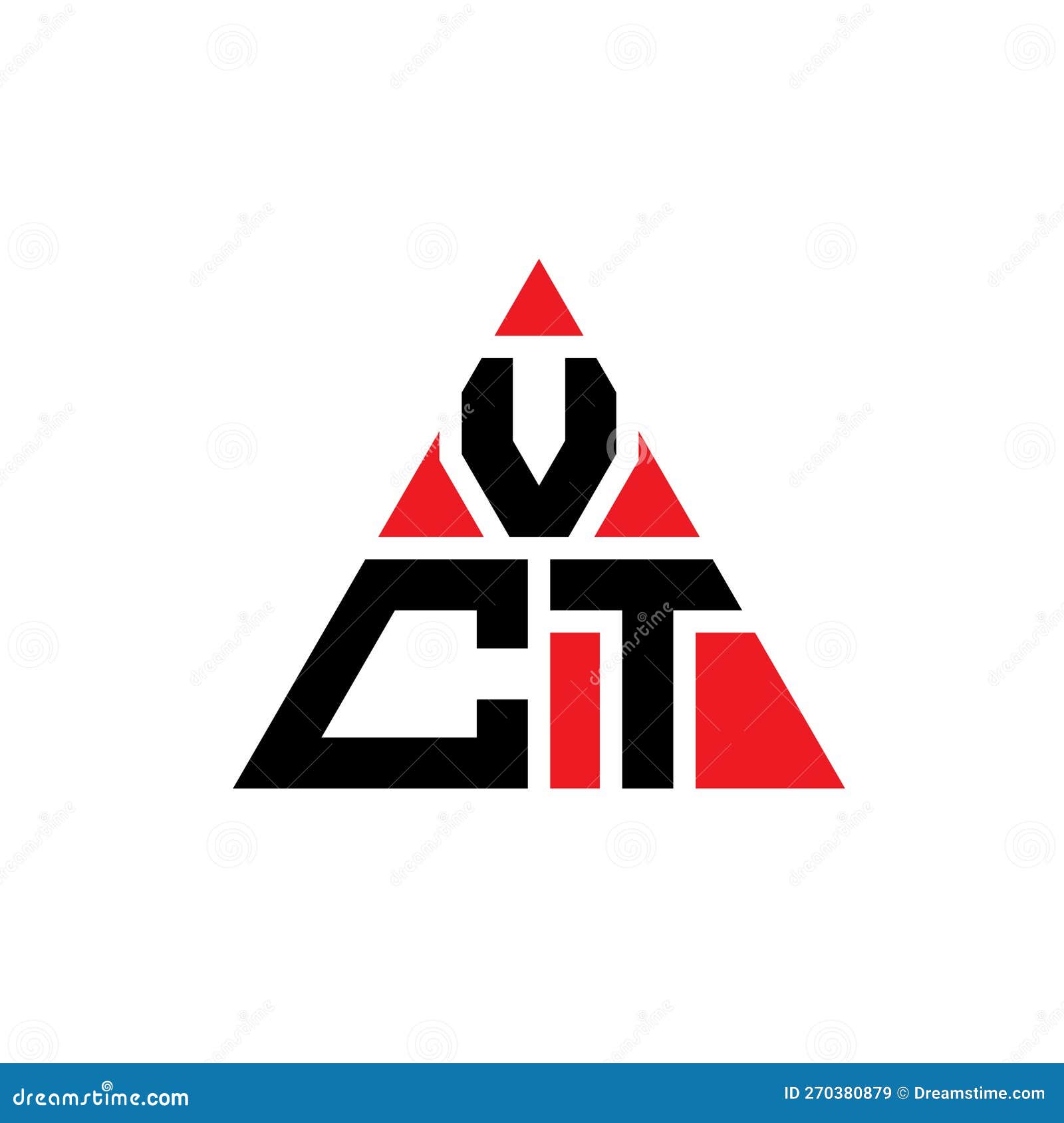 VCT Triangle Letter Logo Design with Triangle Shape. VCT Triangle Logo ...
