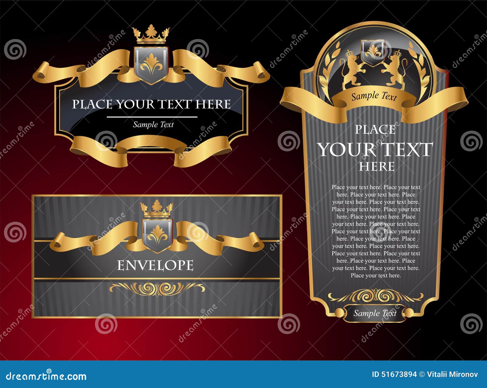 Vctor luxury labels stock vector. Illustration of background - 51673894