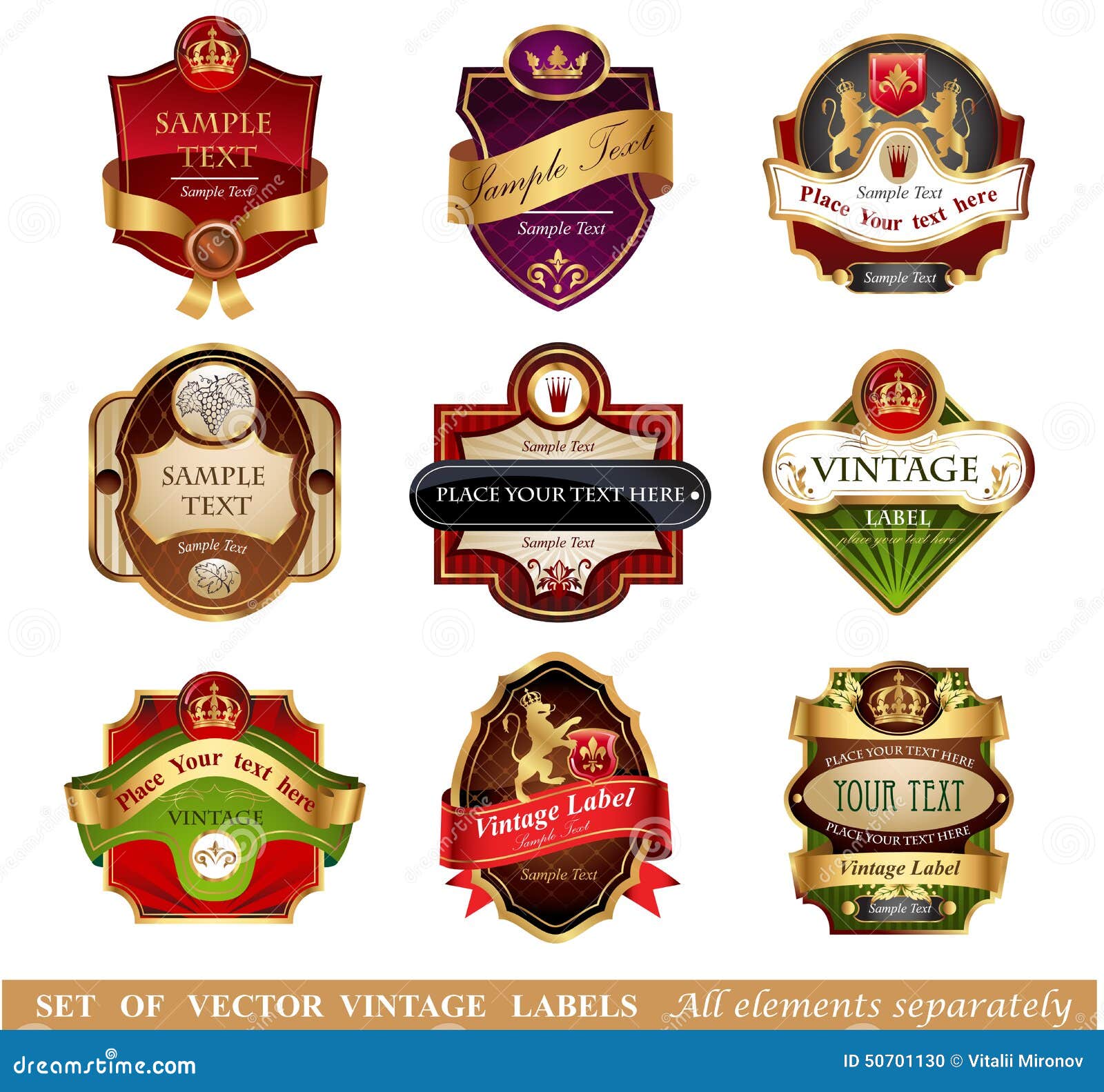Vctor luxury labels stock vector. Illustration of backgrounds - 50701130