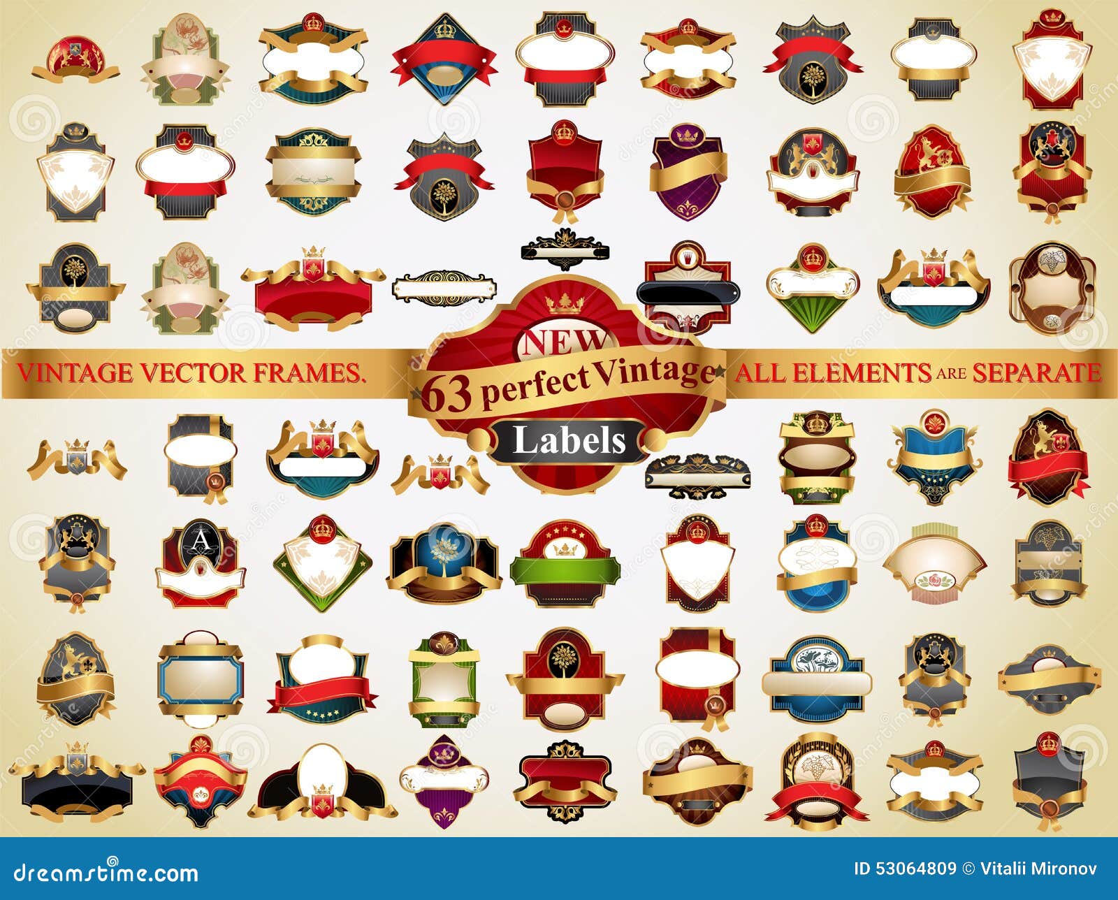 Vctor Luxury Labels Cartoon Vector | CartoonDealer.com #51672607