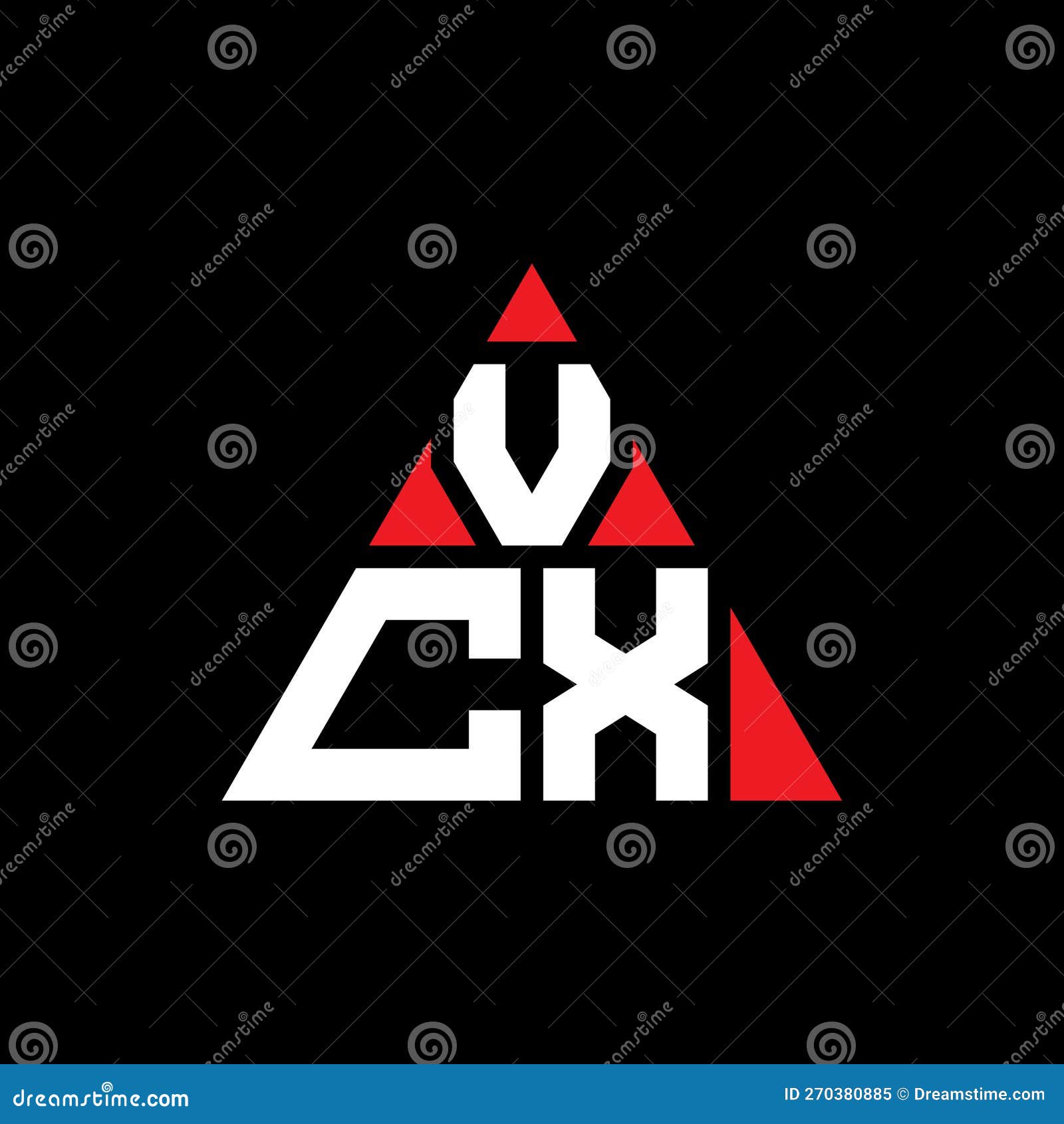 VCX Triangle Letter Logo Design with Triangle Shape. VCX Triangle Logo ...