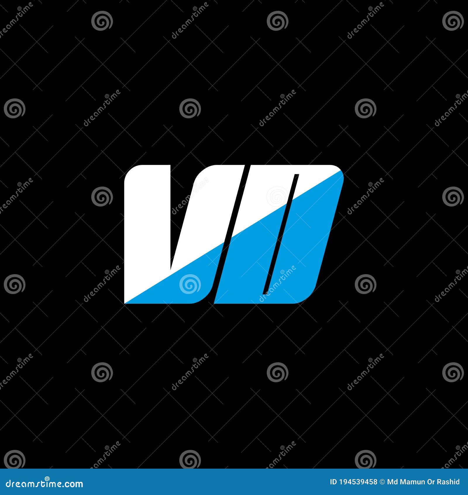 VD Letter Logo Design on Black Background. VD Creative Initials Letter ...