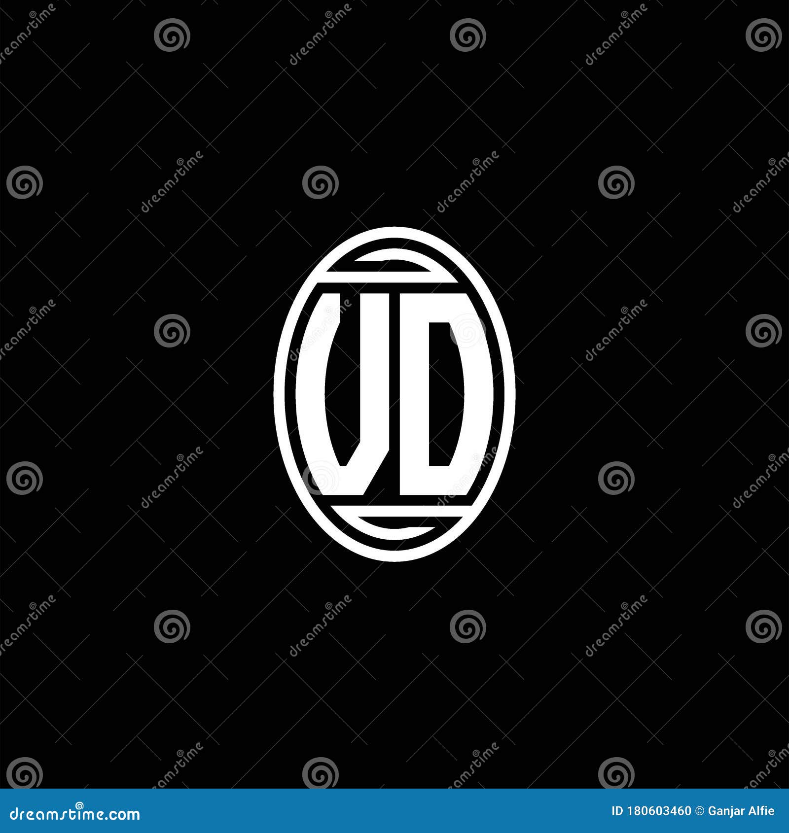 VD Monogram Logo Isolated on Oval Rotate Shape Stock Vector ...