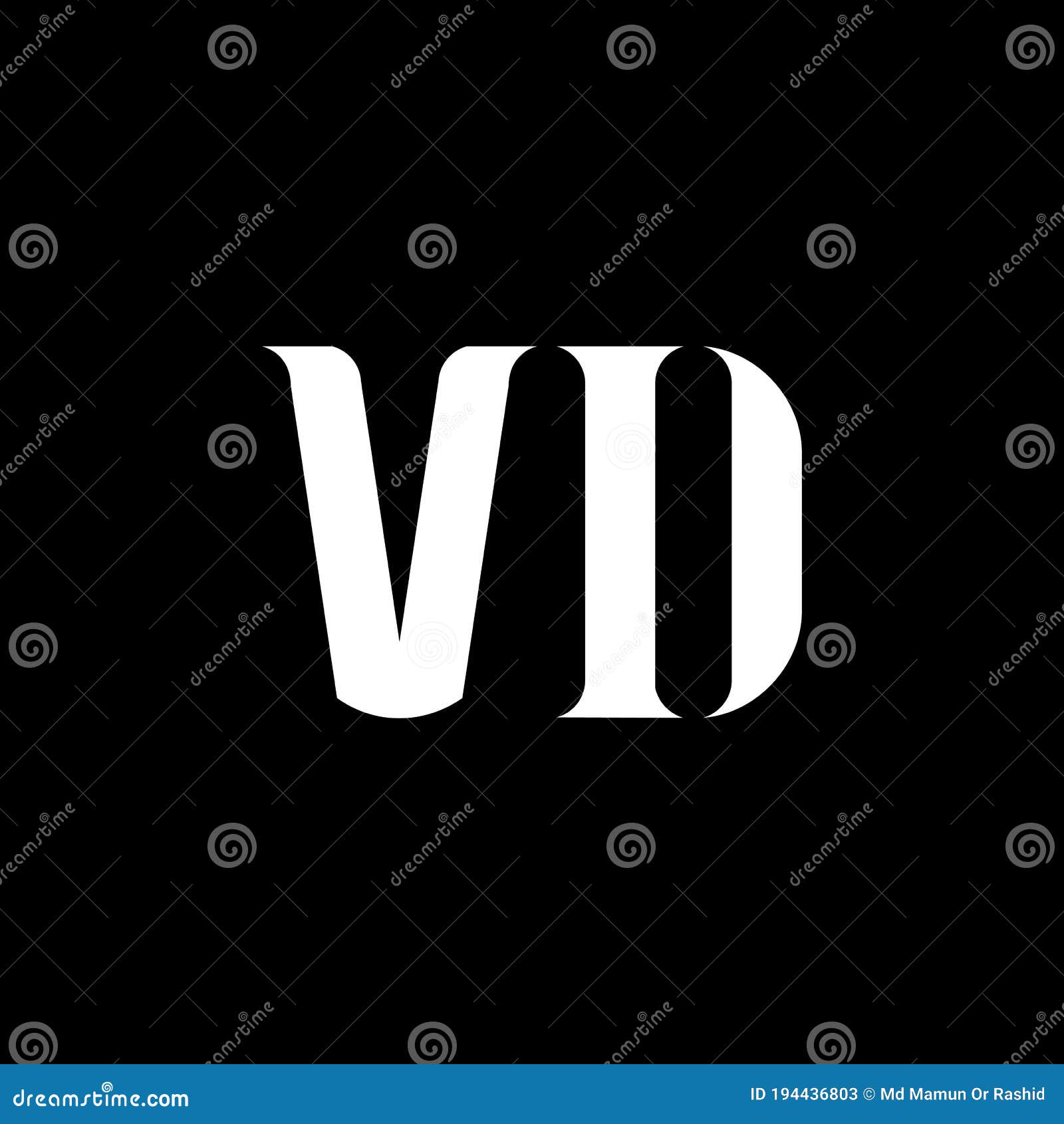 VD V D Letter Logo Design. Initial Letter VD Linked Circle Uppercase ...