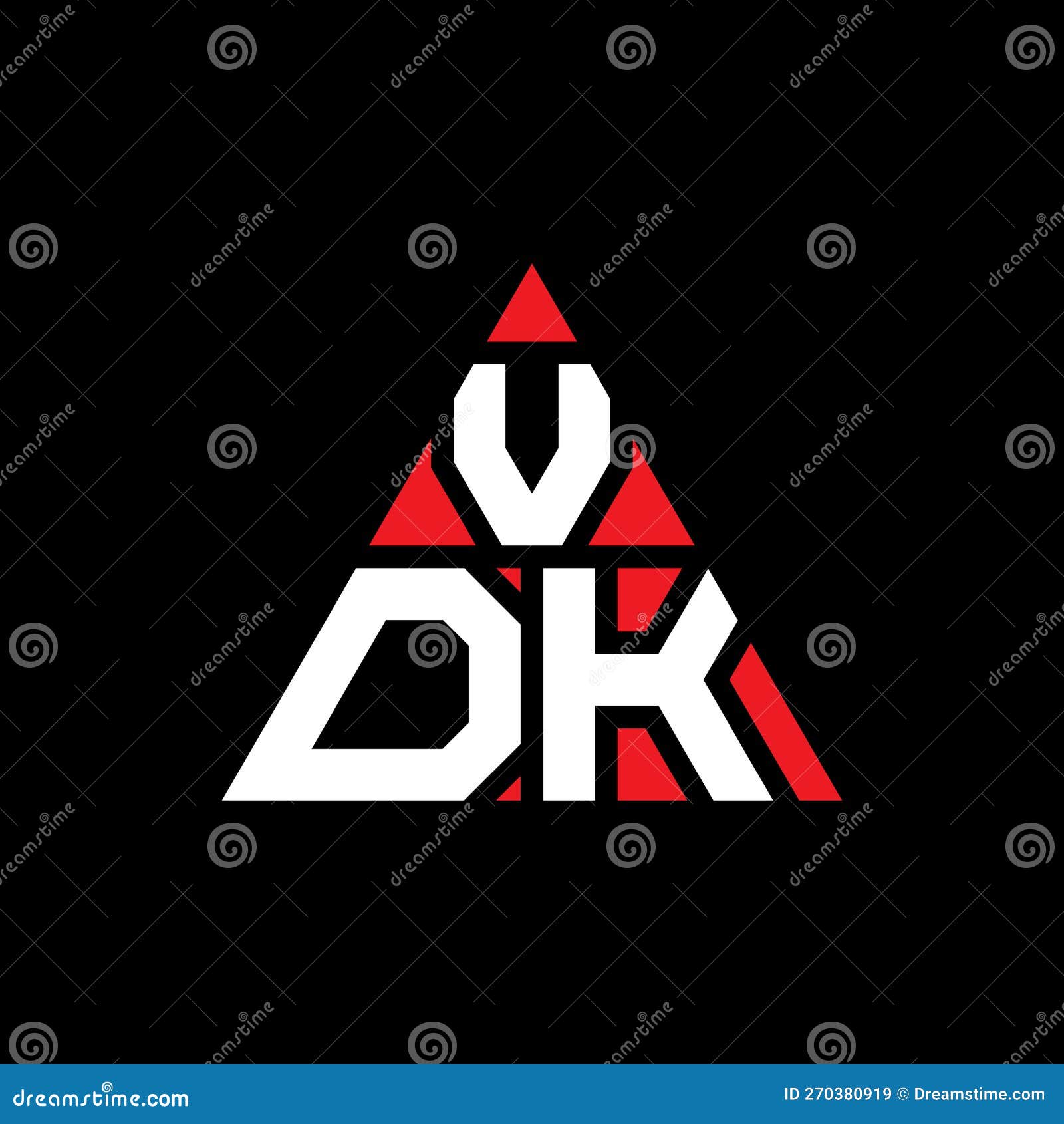 VDK Triangle Letter Logo Design with Triangle Shape. VDK Triangle Logo ...