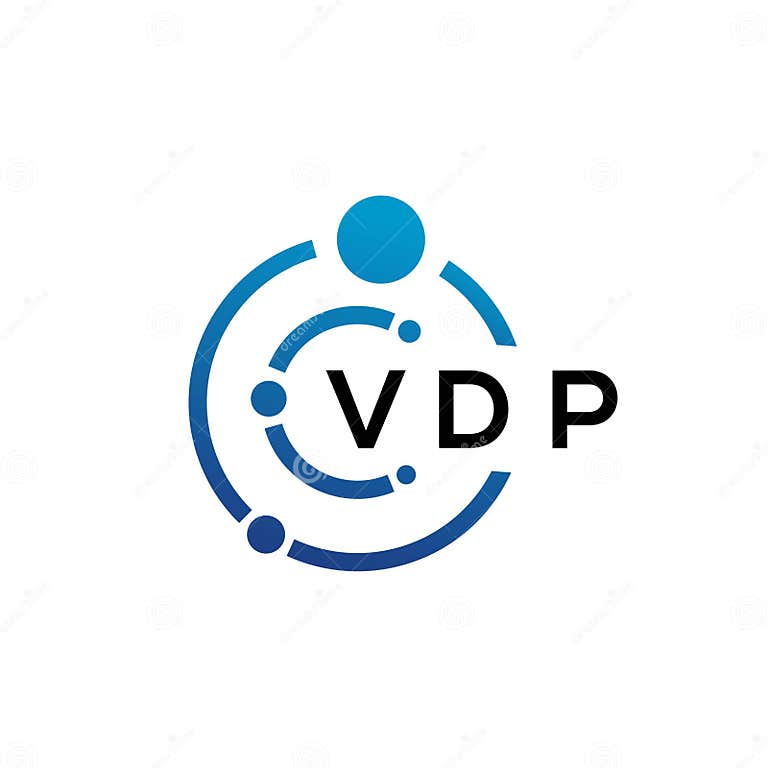 VDP Letter Technology Logo Design on White Background. VDP Creative ...