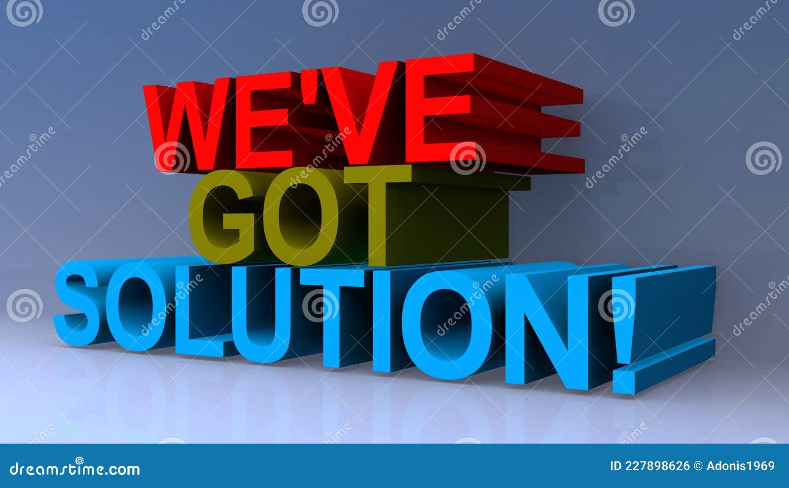 We`ve got solution on blue stock illustration. Illustration of landing ...