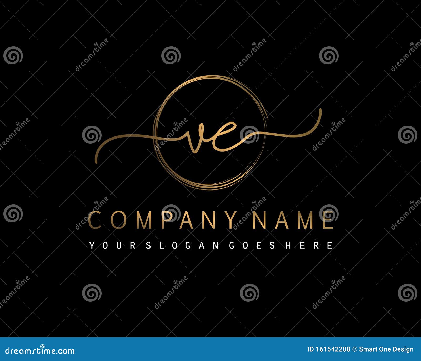 VE Initial Handwriting Logo Circle Hand Drawn Template Vector Stock ...