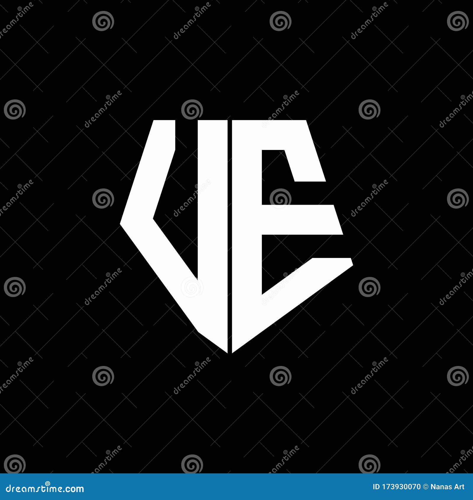 VE Logo Monogram with Pentagon Shape Style Design Template Stock Vector ...