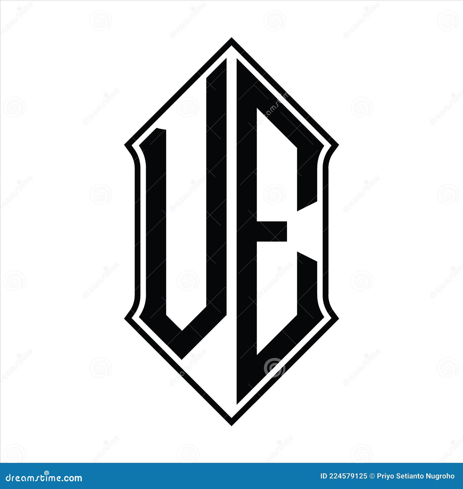 VE Logo Monogram with Shieldshape and Outline Design Template Vector ...