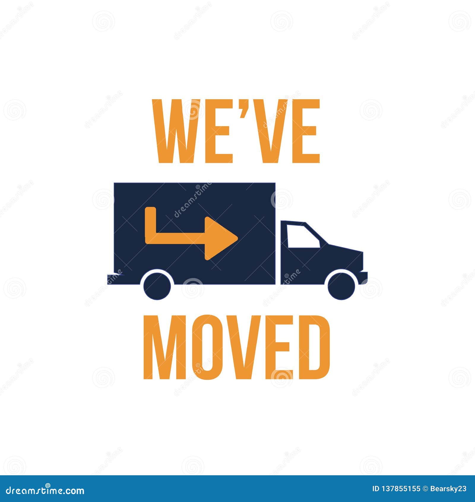 We`ve Moved Sign with Text Typography & Icon To Convey Moving Stock ...