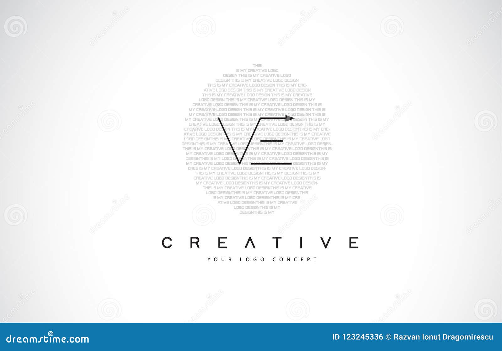 VE V E Logo Design with Black and White Creative Text Letter Vector ...