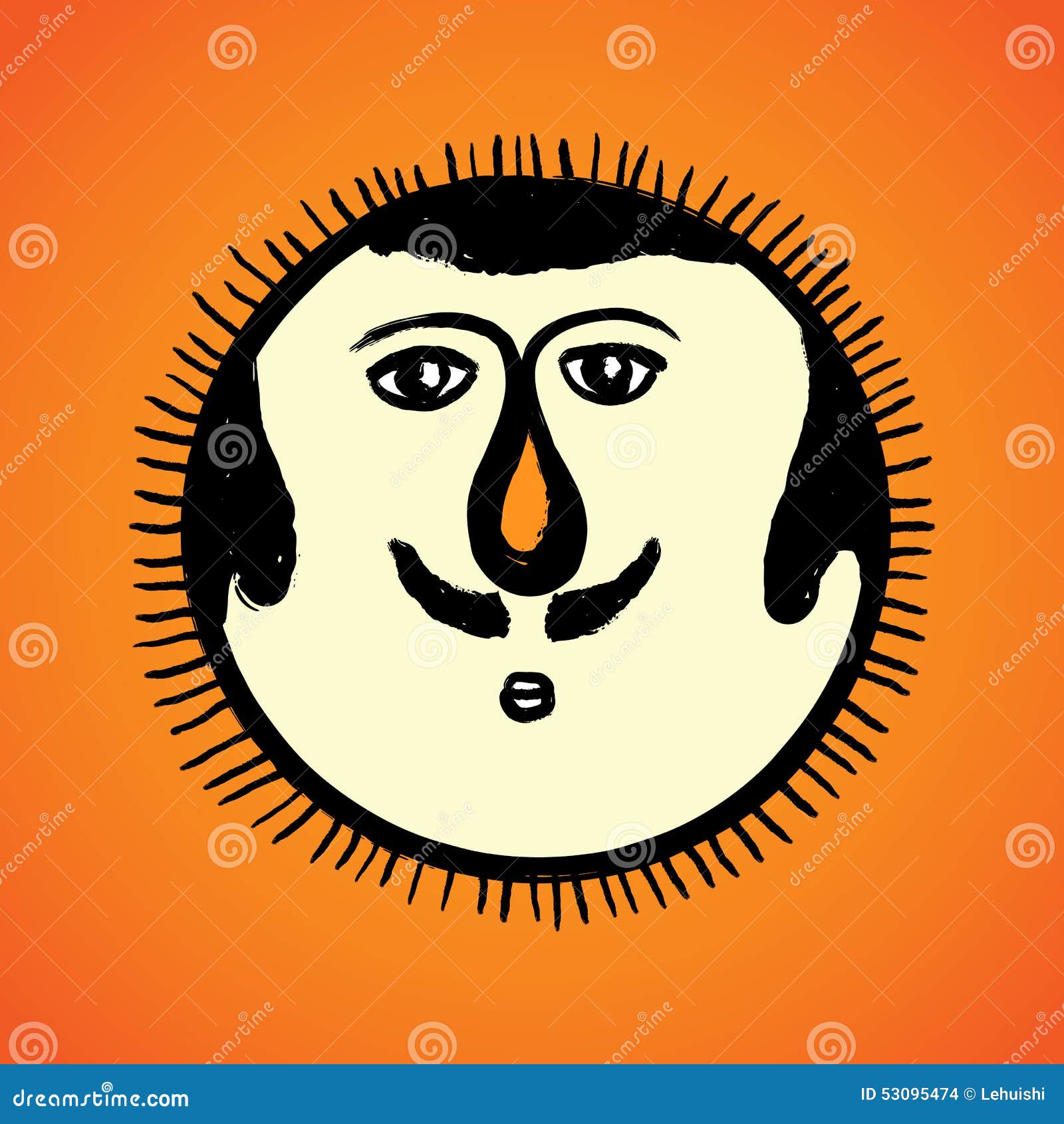 Veactor: Grunge Drawing Sun with Brushwork Stock Illustration ...