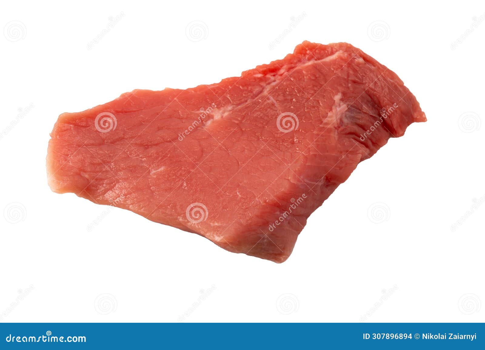 Veal Pieces Raw Isolated on White Background Stock Photo - Image of ...