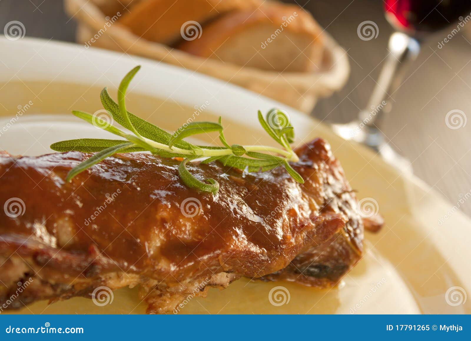 Veal ribs with sauce stock image. Image of pork, charbroiled - 17791265