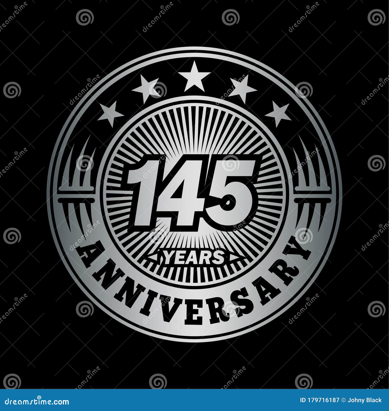 145 Years Anniversary Celebration. 145th Anniversary Logo Design ...