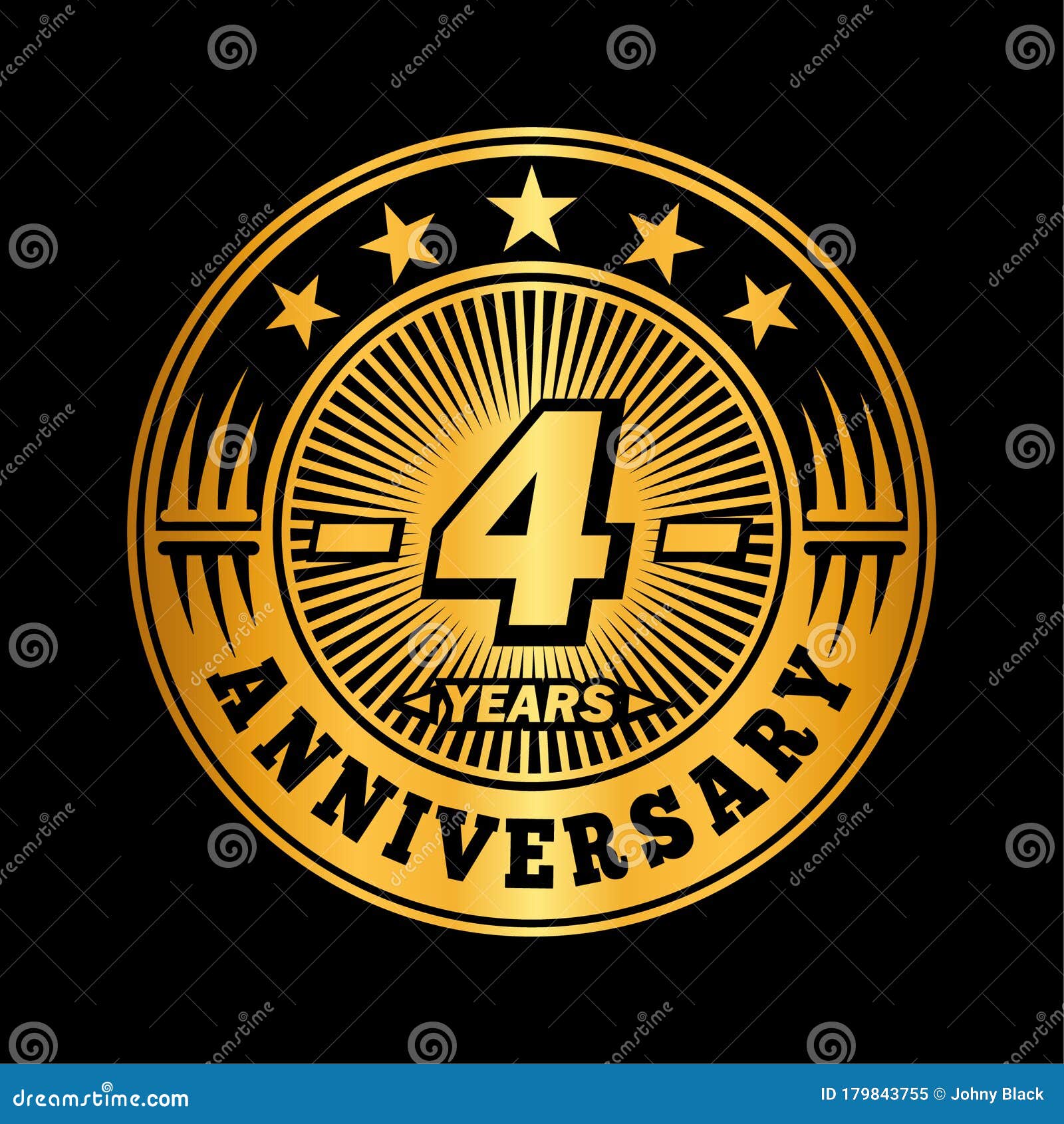 4 Years Anniversary Celebration. 4th Anniversary Logo Design. Four ...