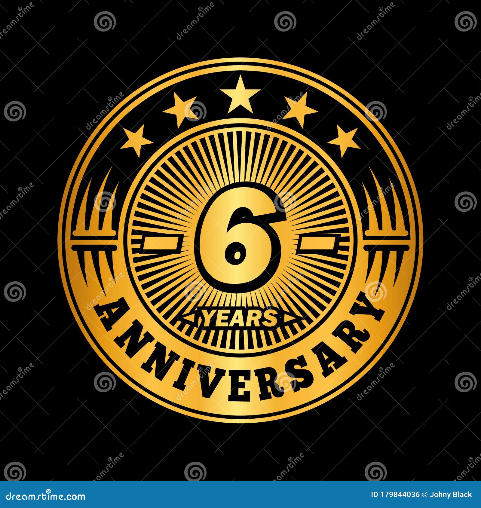 6 Years Anniversary Celebration. 6th Anniversary Logo Design. Six Years ...
