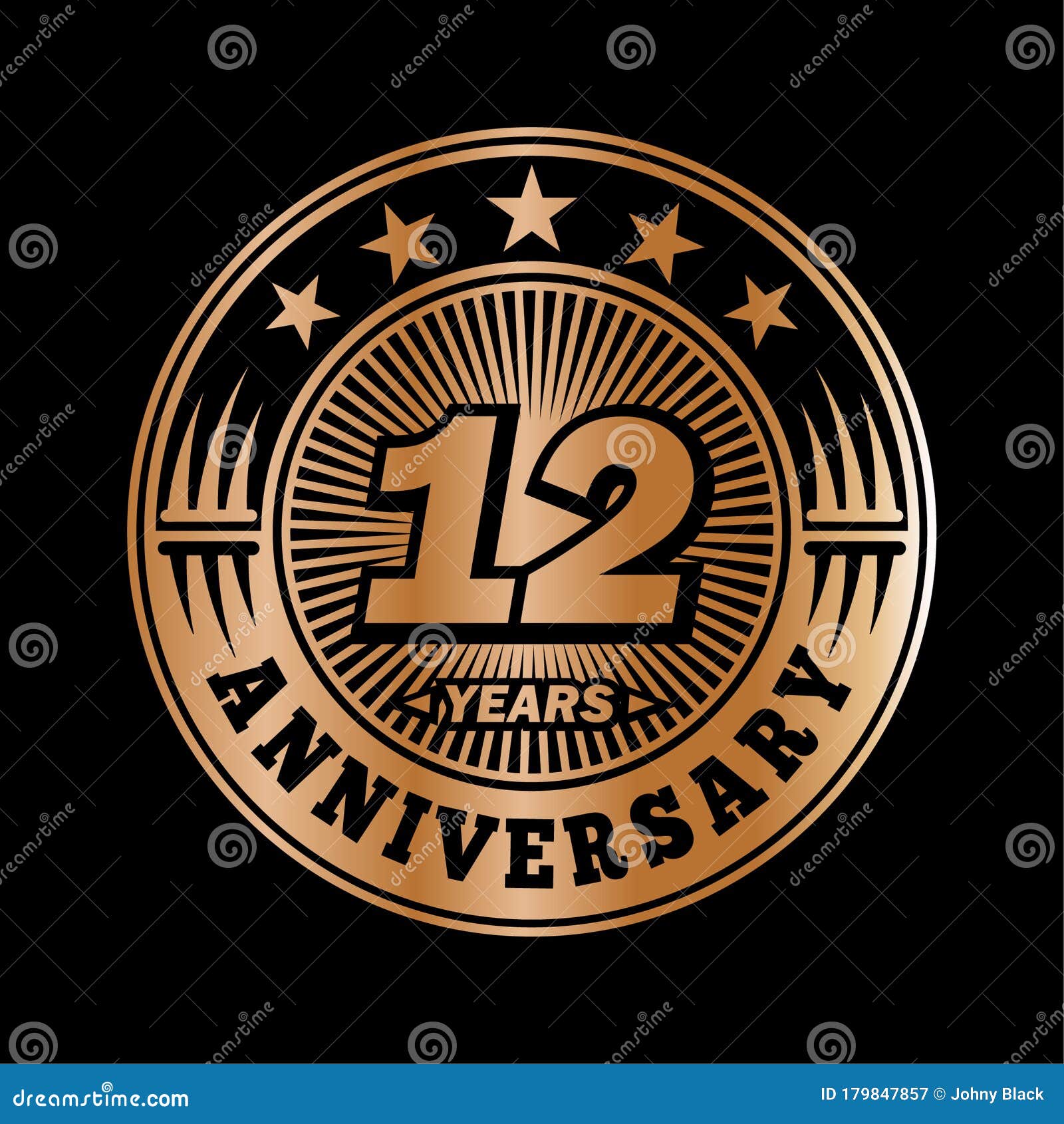 12 Years Anniversary Celebration. 12th Anniversary Logo Design. Twelve ...