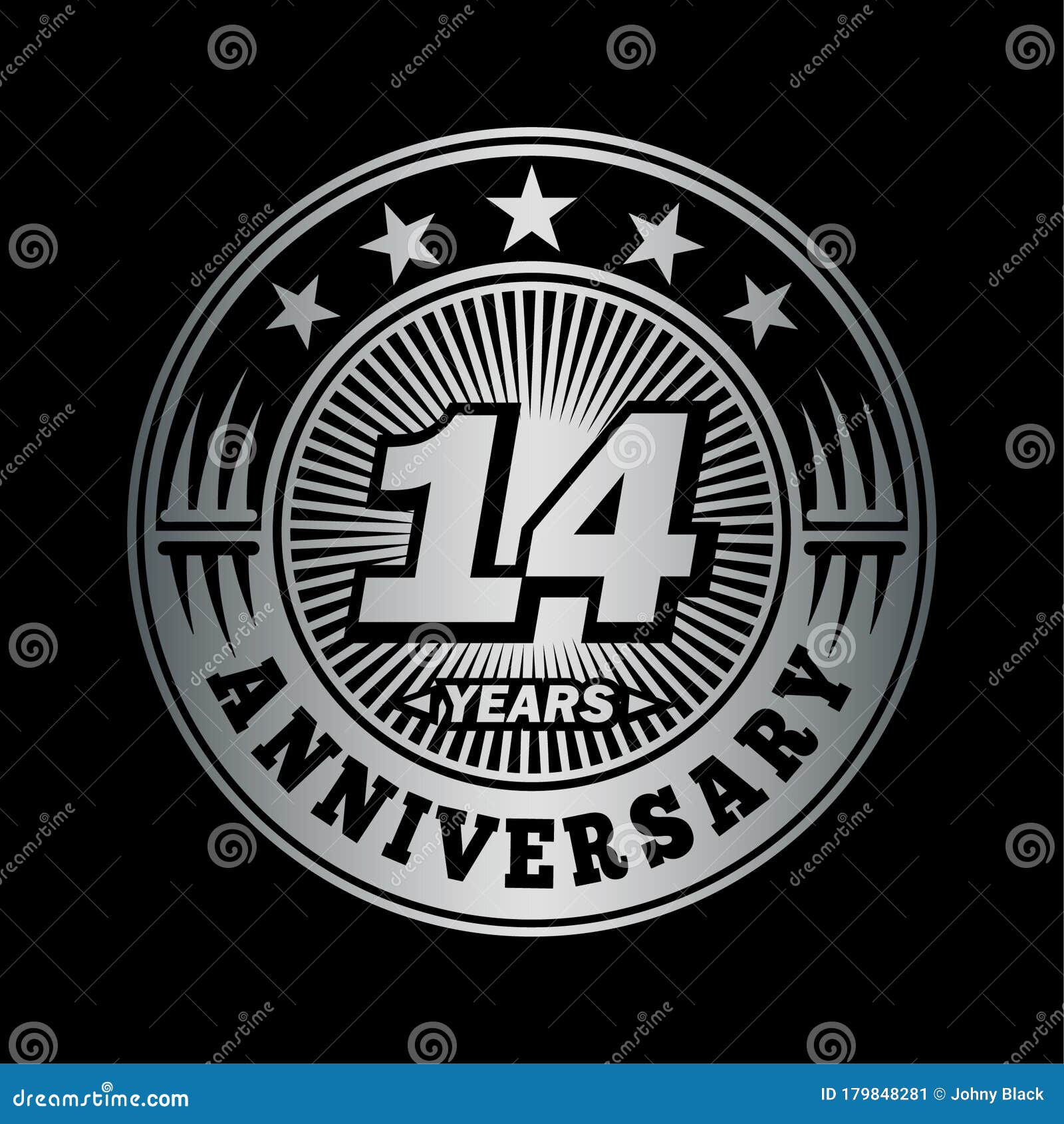 14 Years Anniversary Celebration. 14th Anniversary Logo Design ...