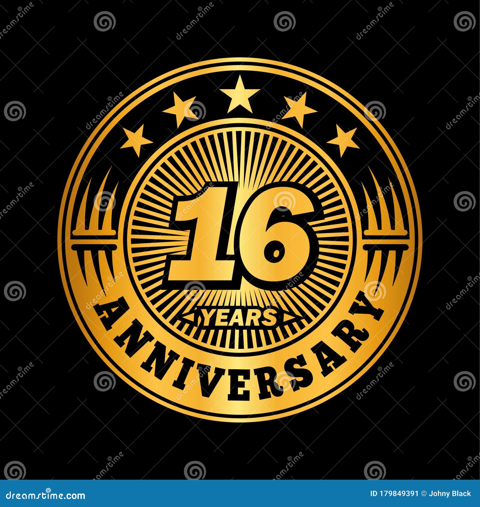 16 Years Anniversary Celebration. 16th Anniversary Logo Design. Sixteen ...