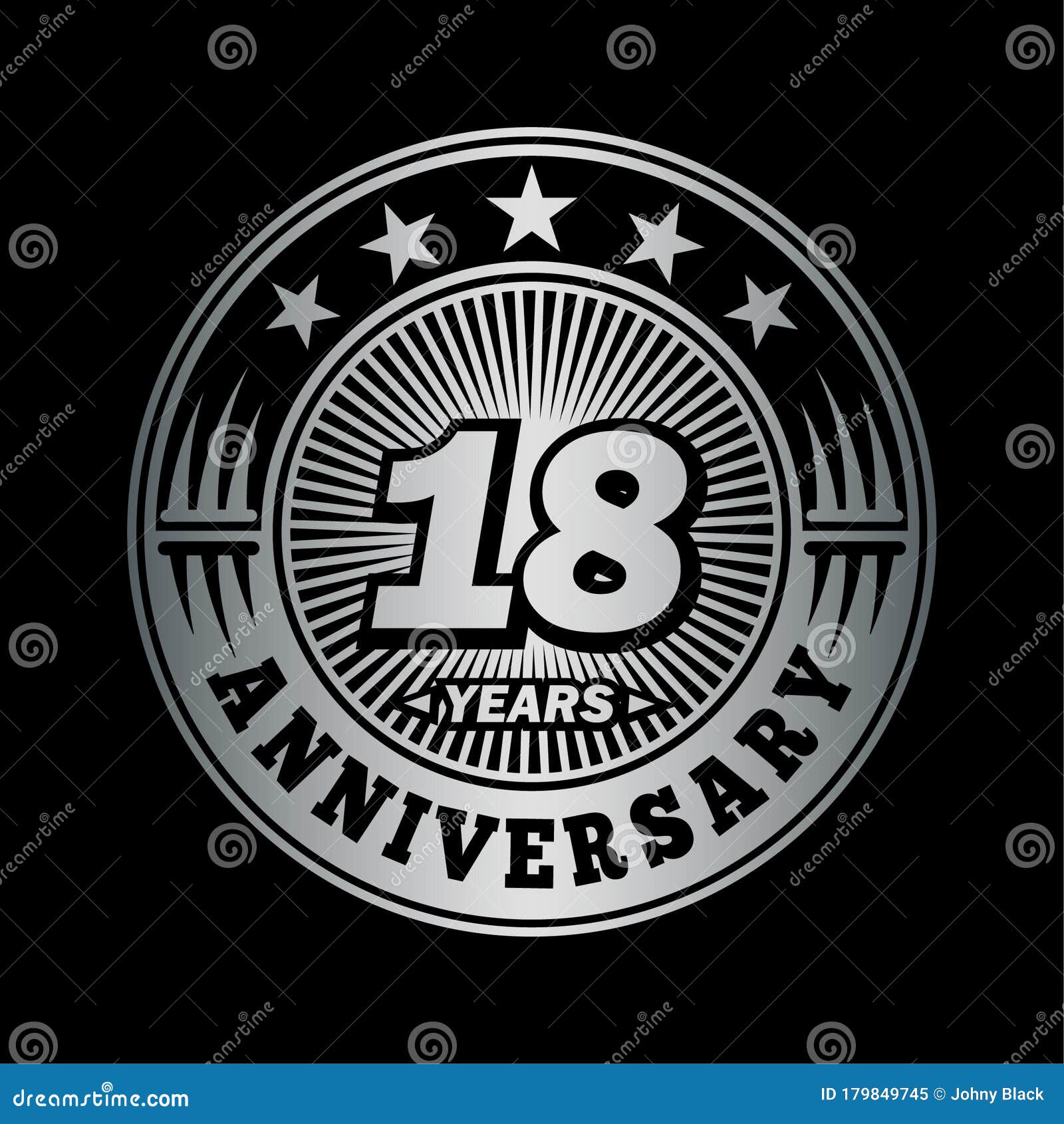 The Eighteenth Anniversary Logo Celebrations Vector Illustration ...