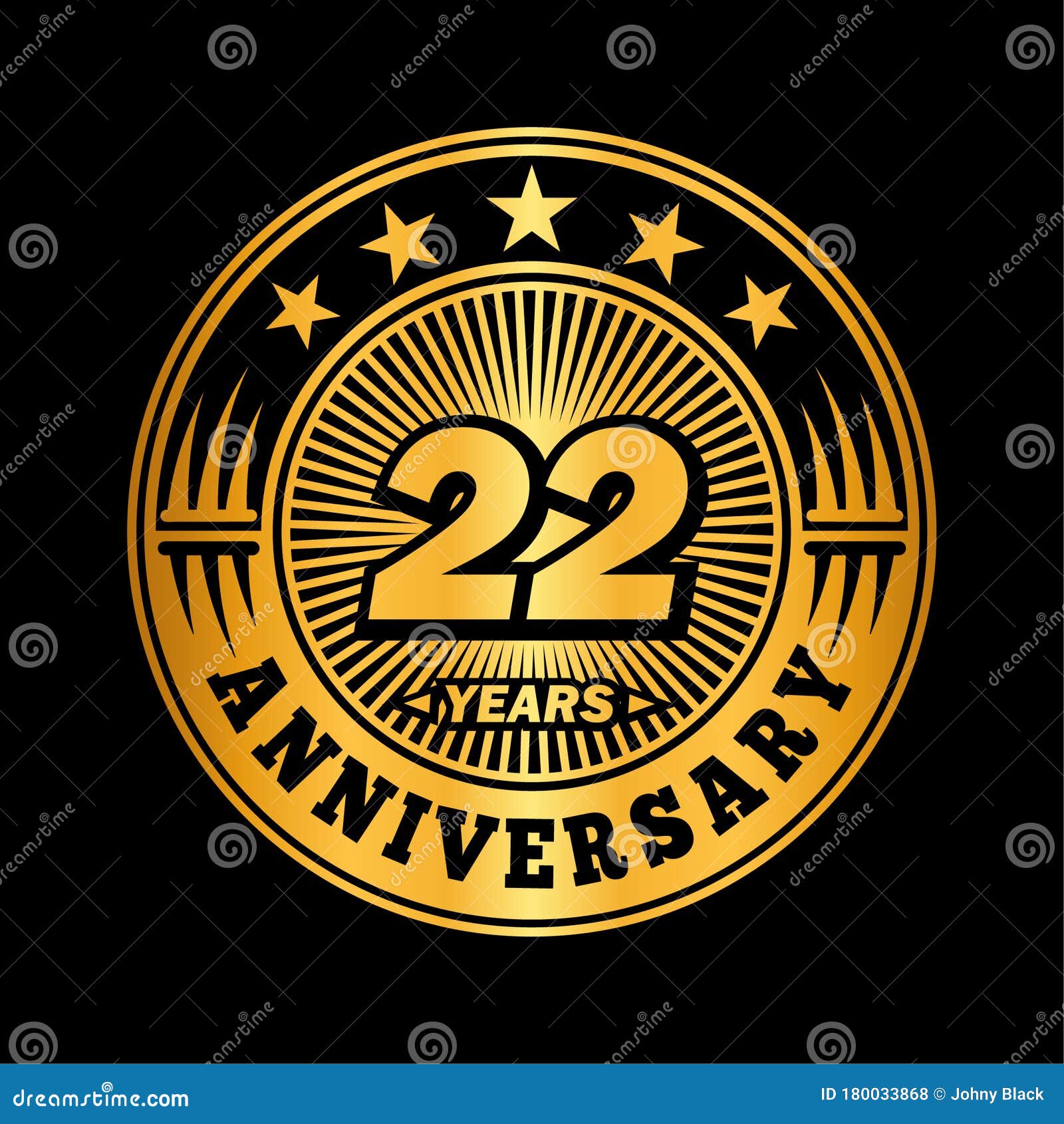 22 Years Anniversary Celebration. 22nd Anniversary Logo Design. 22years ...