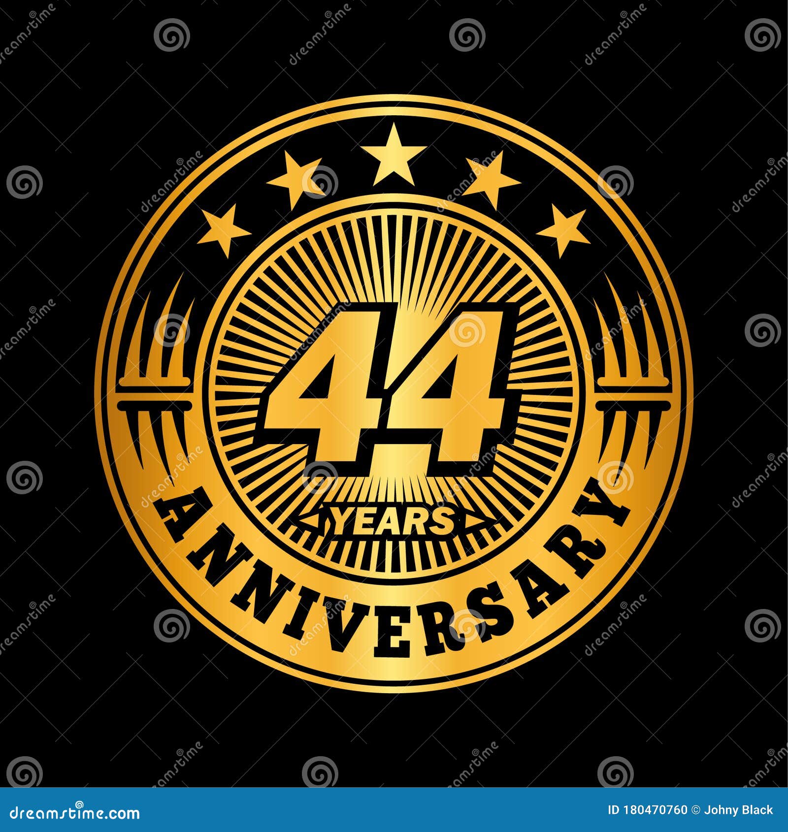 44 Years Anniversary Celebration. 44th Anniversary Logo Design. 44years ...