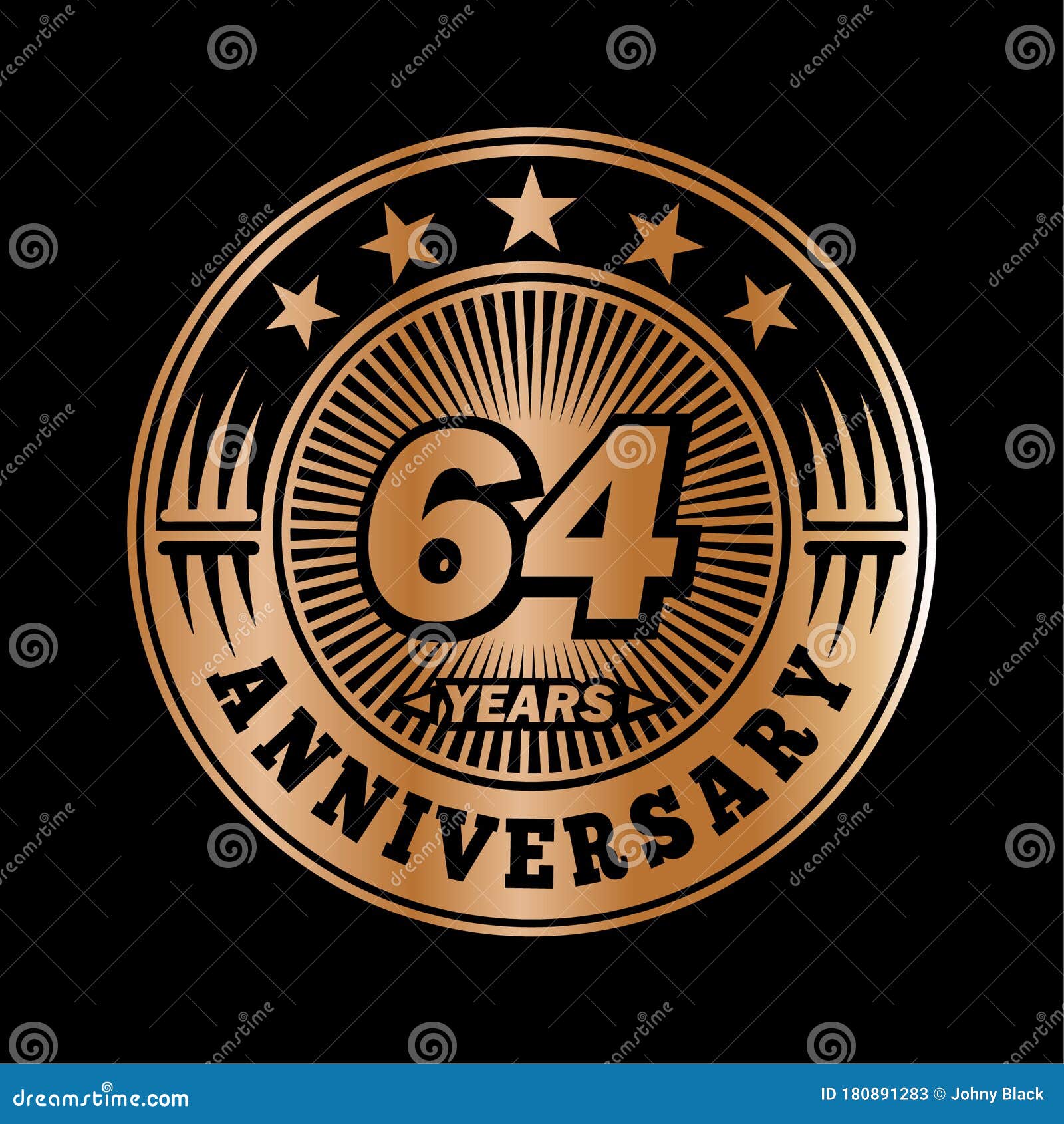 64 Years Anniversary Celebration. 64th Anniversary Logo Design. 64years ...