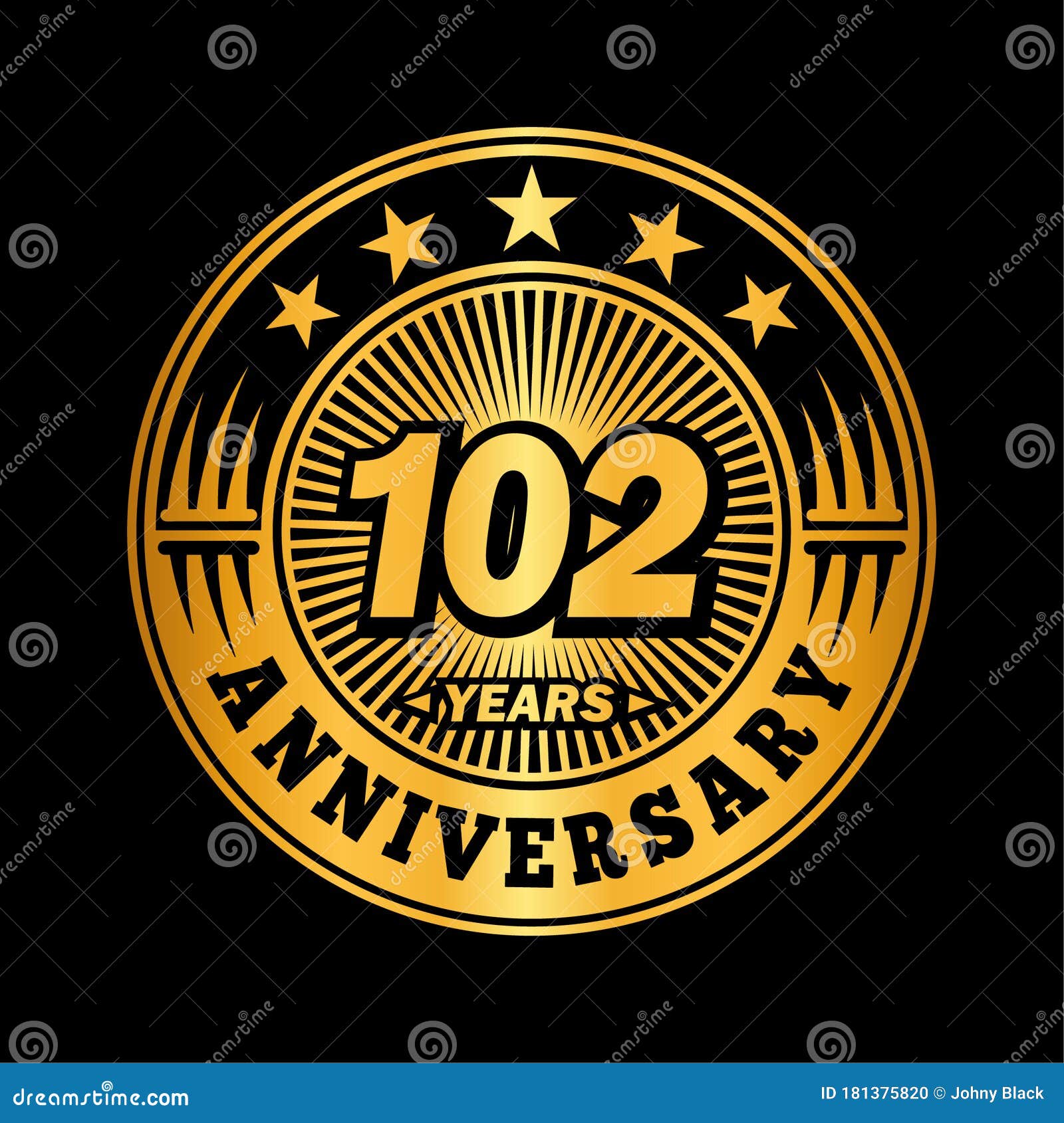 102 Years Anniversary Celebration. 102nd Anniversary Logo Design ...