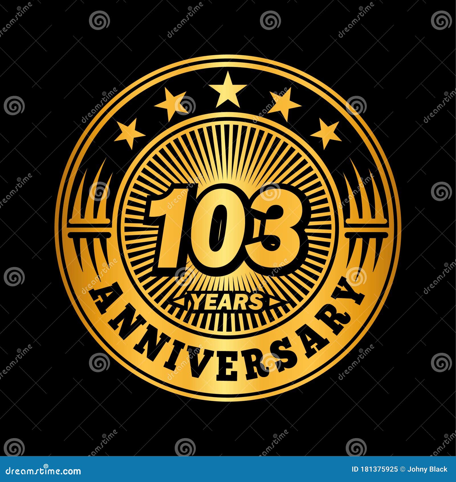 103 Years Anniversary Celebration. 103rd Anniversary Logo Design ...