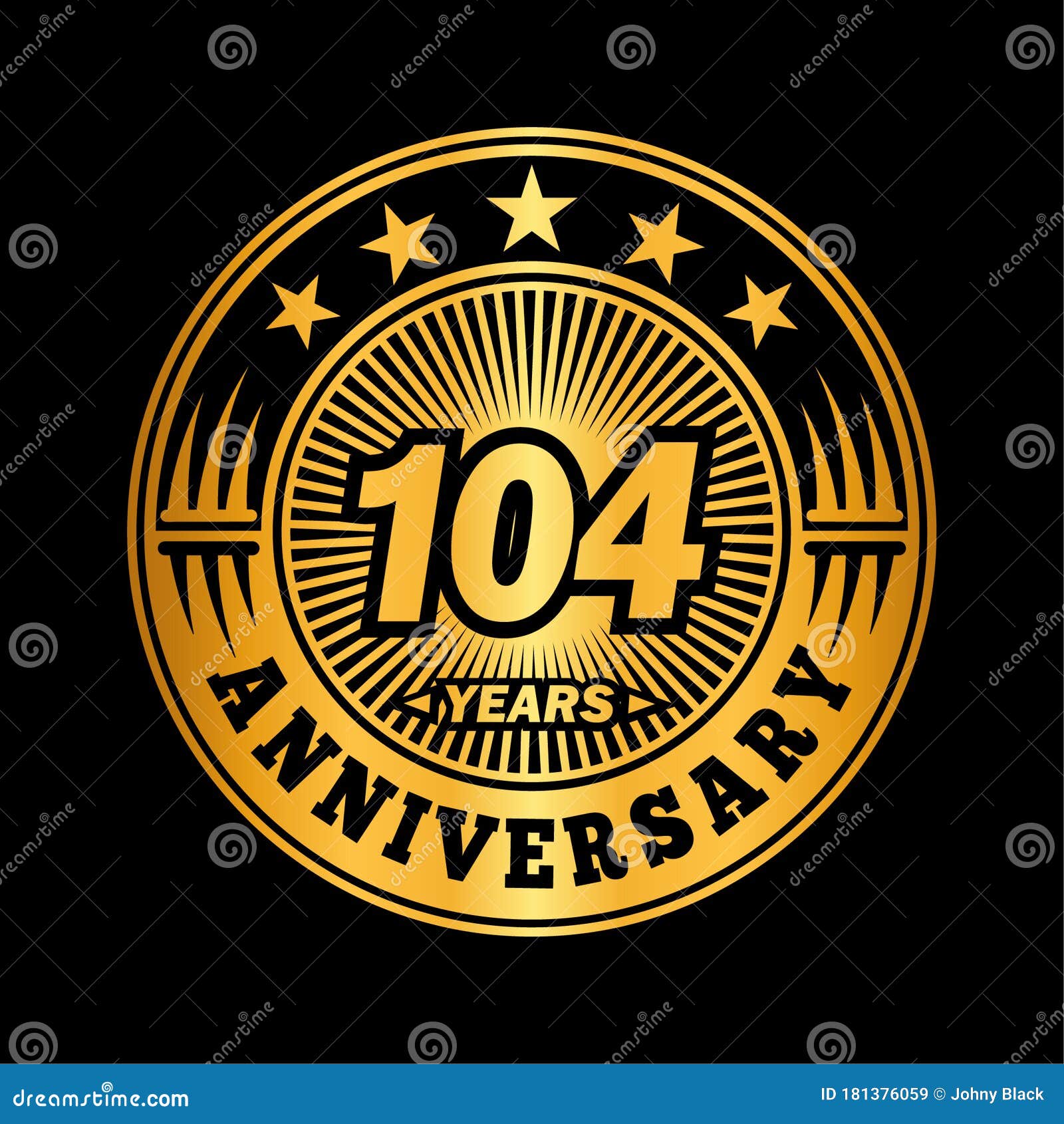 104 Years Anniversary Celebration. 104th Anniversary Logo Design ...