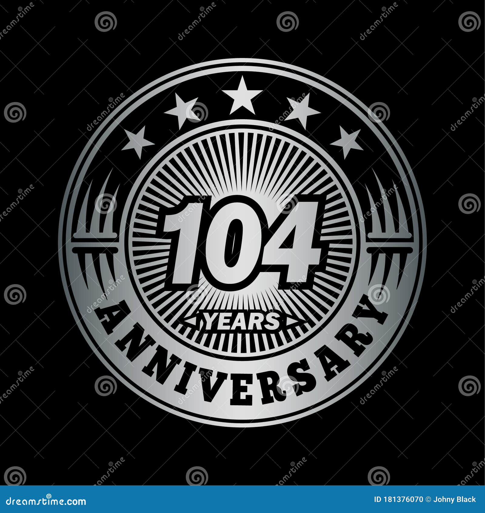 104 Years Anniversary Celebration. 104th Anniversary Logo Design ...
