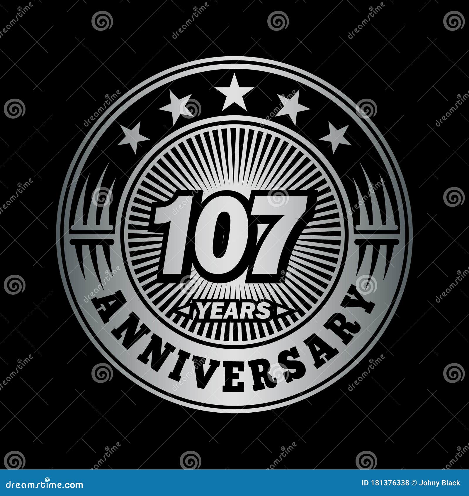 107 Years Anniversary Celebration. 107th Anniversary Logo Design ...