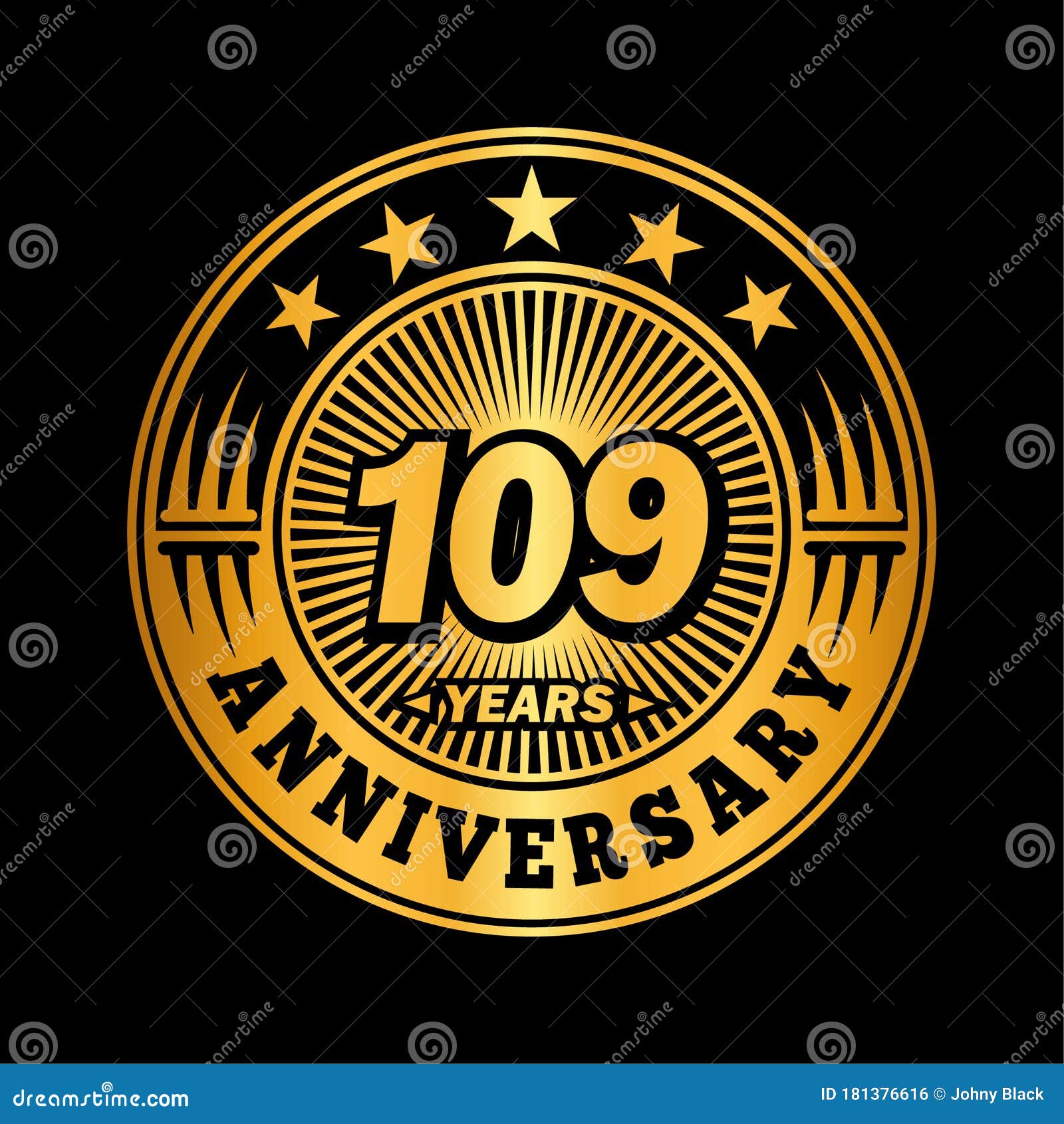109 Years Anniversary Celebration. 109th Anniversary Logo Design ...