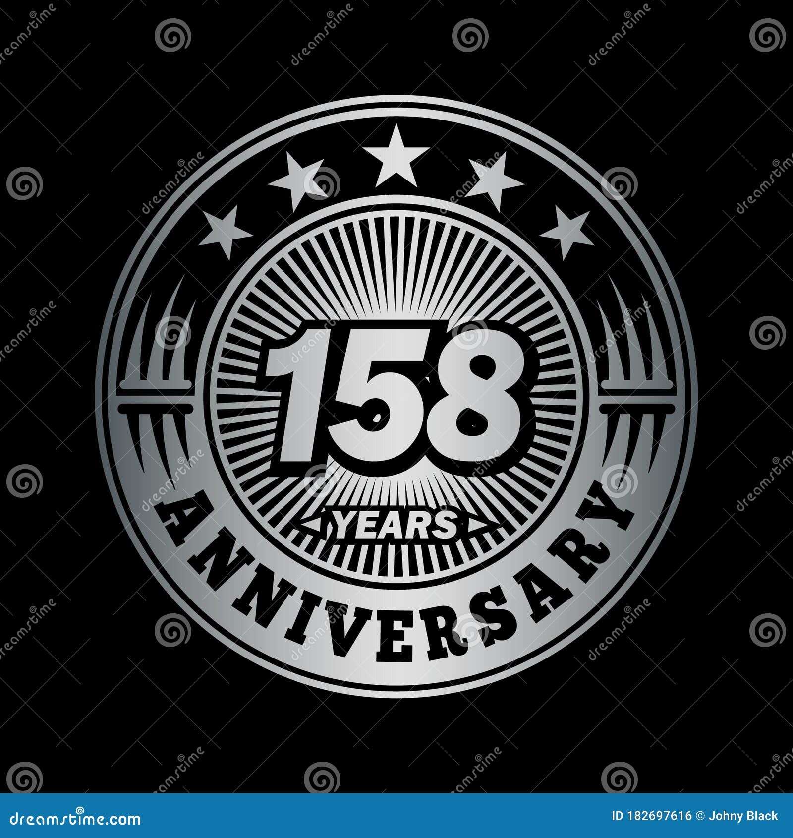 158 Years Anniversary Celebration. 158th Anniversary Logo Design ...