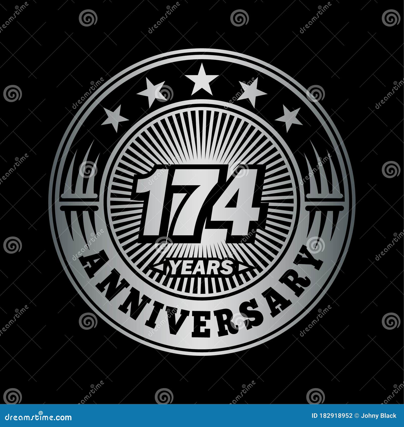 174 Years Anniversary Celebration. 174th Anniversary Logo Design ...