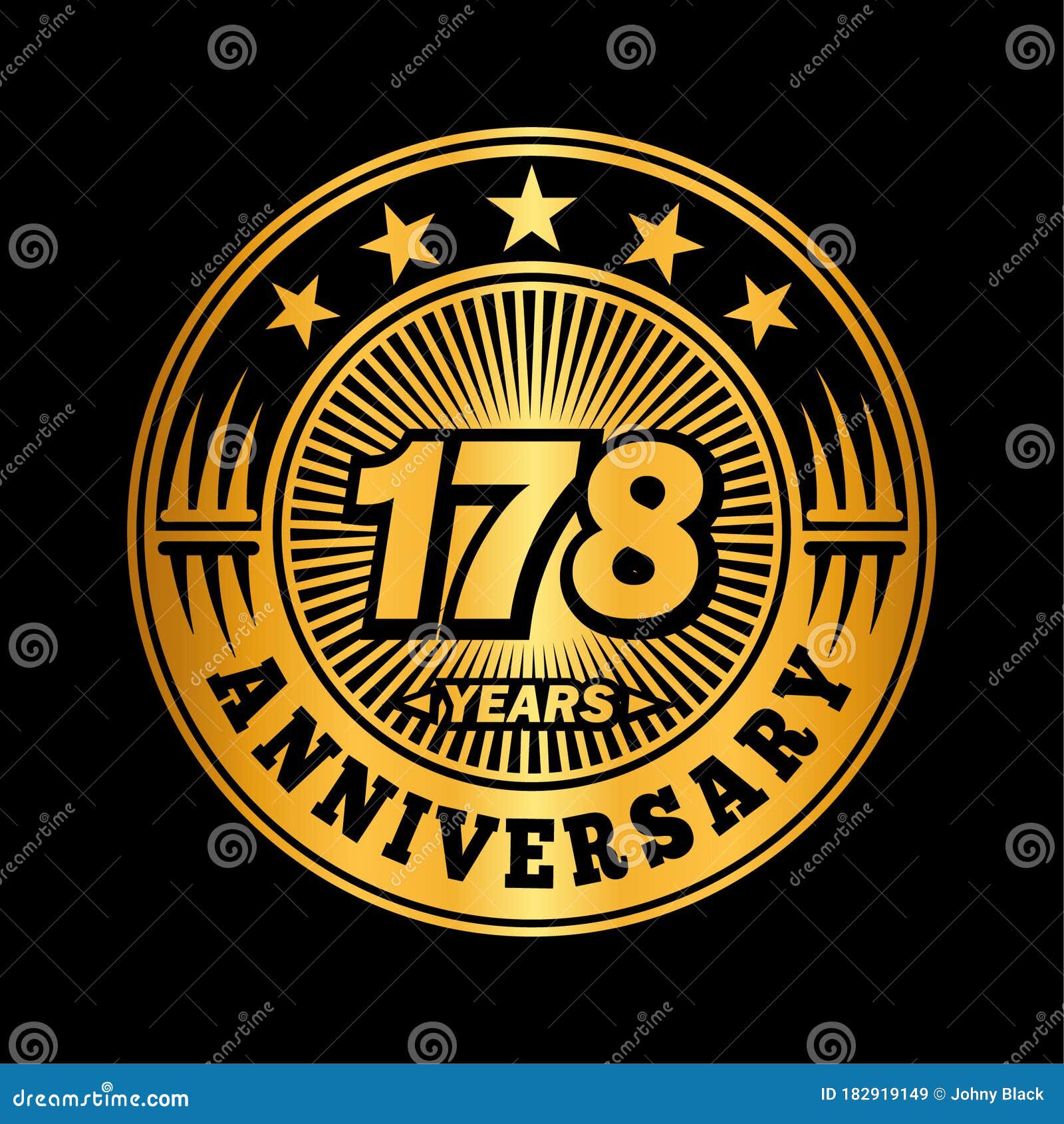 178 Years Anniversary Celebration. 178th Anniversary Logo Design ...