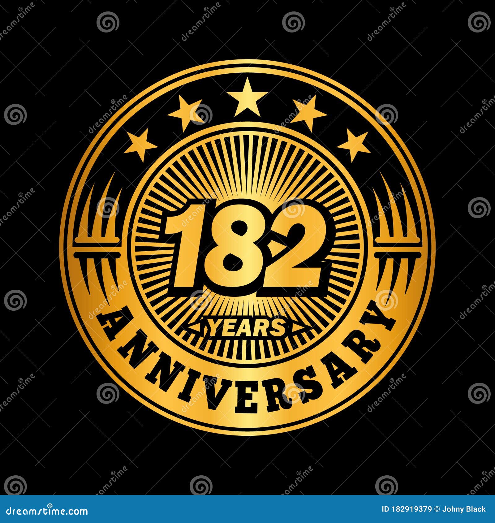 182 Years Anniversary Celebration. 182nd Anniversary Logo Design ...