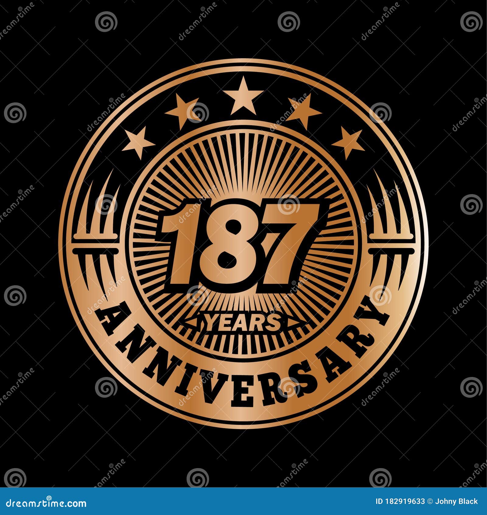 187 Years Anniversary Celebration. 187th Anniversary Logo Design ...