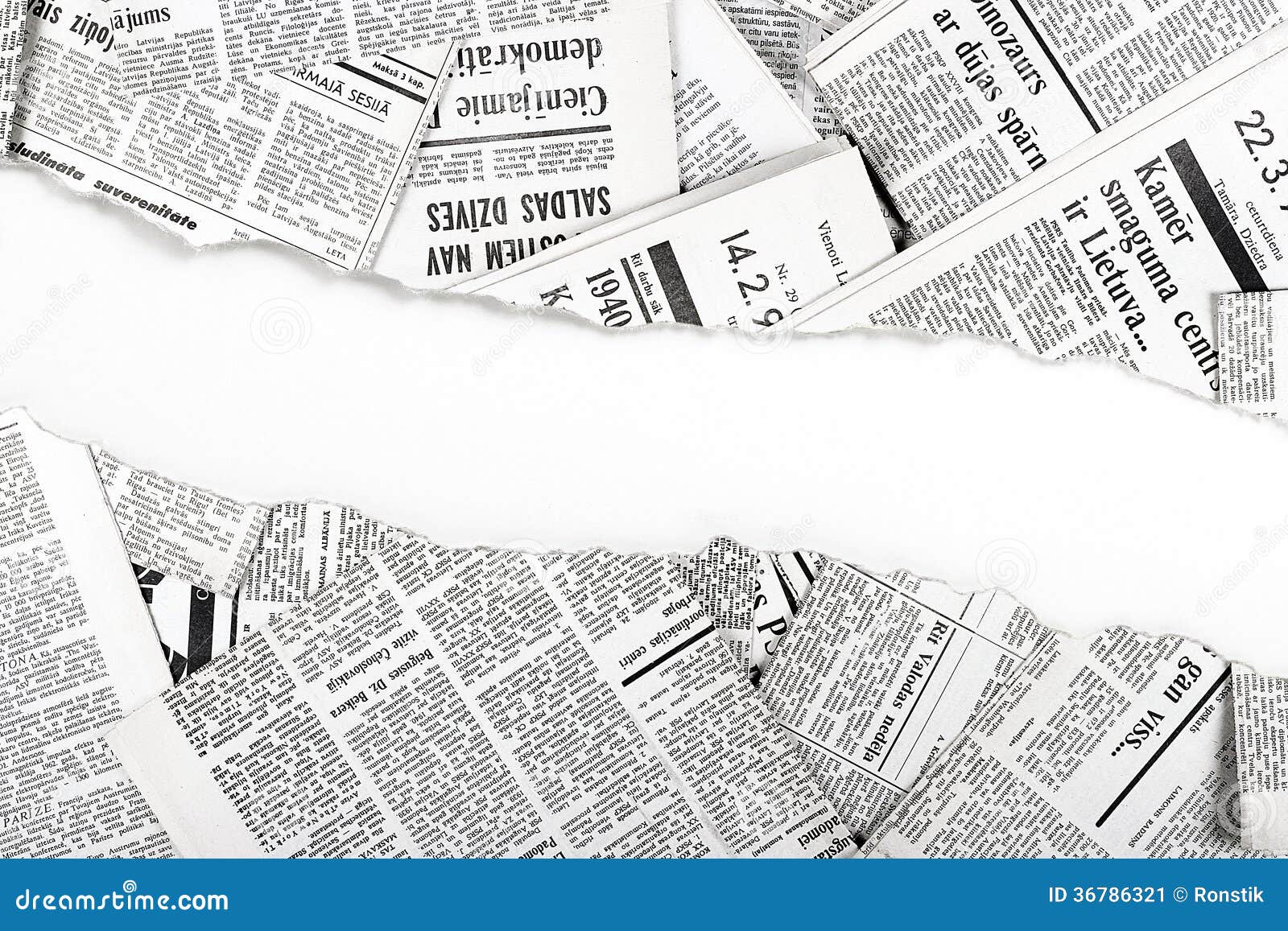 Vecchi giornali strappati immagine stock. Immagine di disegno - 36786321