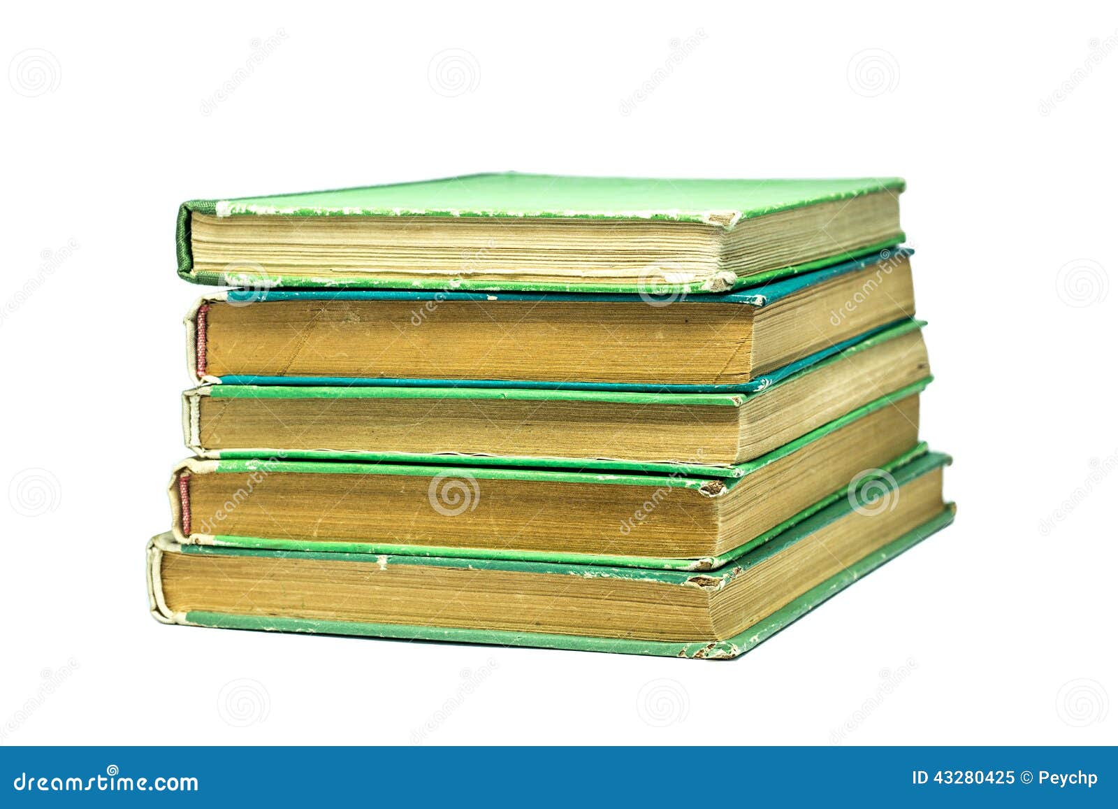 Vecchi libri verdi immagine stock. Immagine di danneggiato - 43280425