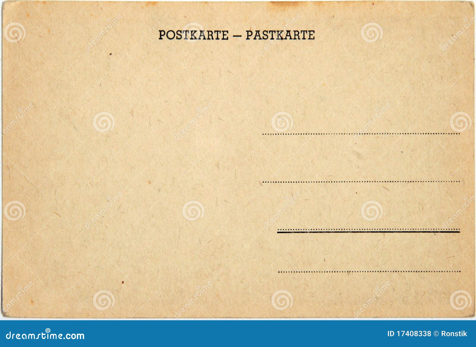 Vecchia cartolina fotografia stock. Immagine di testo - 17408338