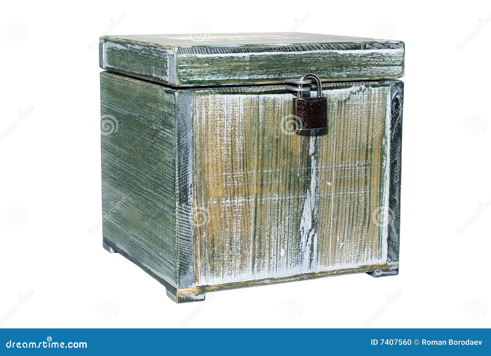 Vecchia Cassa Con Il Lucchetto Fotografia Stock - Immagine di verde ...
