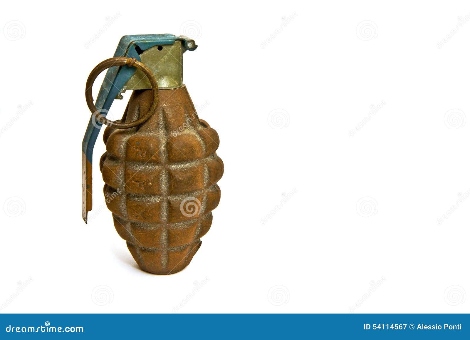 Vecchia Granata a Mano Isolata Su Bianco Immagine Stock - Immagine di ...