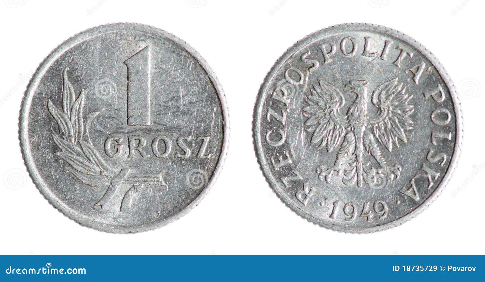 Vecchia Moneta Polacca Del Penny (1949 Anni) Immagine Stock - Immagine ...