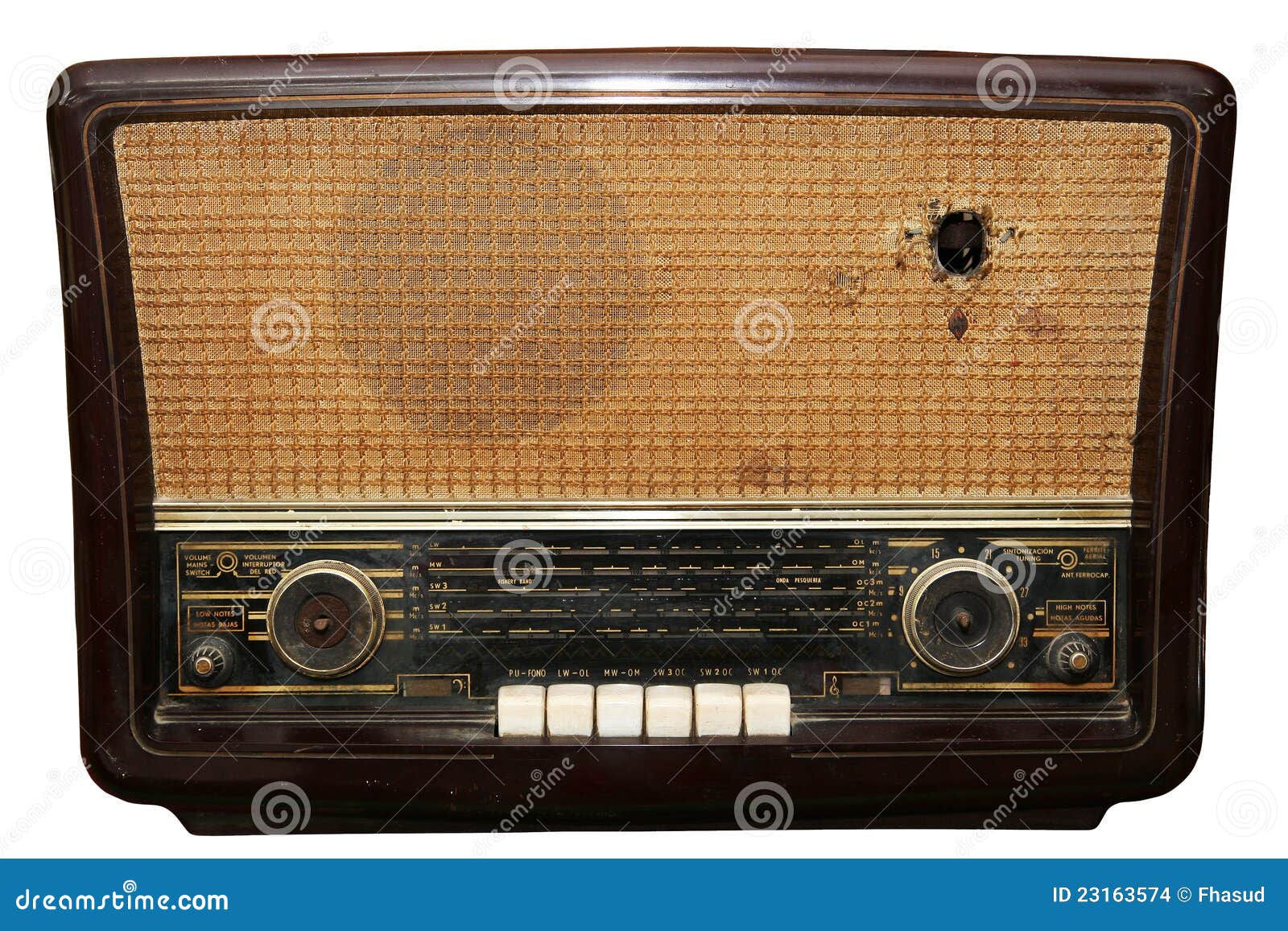 Vecchia radio. fotografia stock. Immagine di scuro, antico - 23163574
