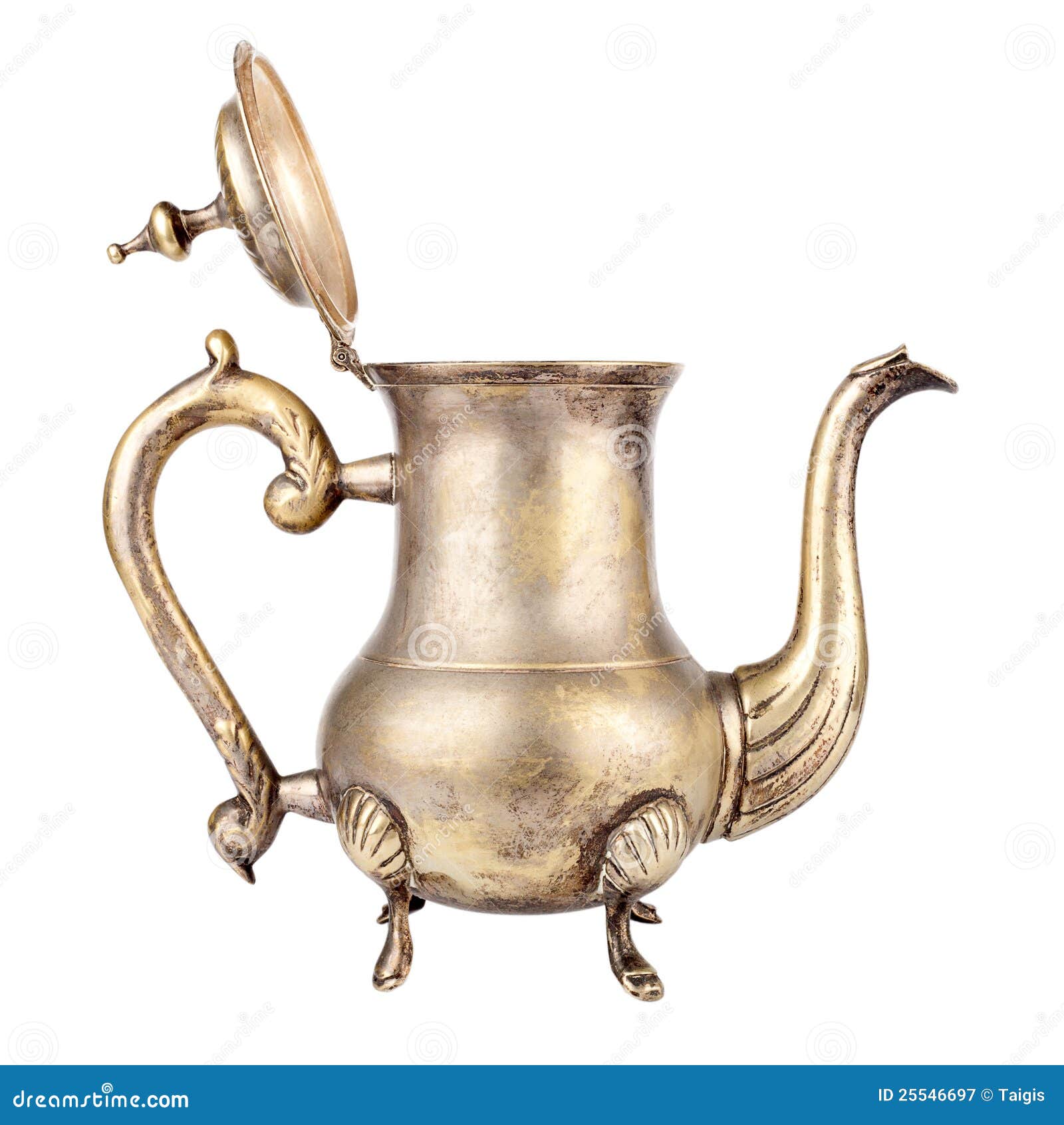 Vecchia teiera immagine stock. Immagine di metallico - 25546697