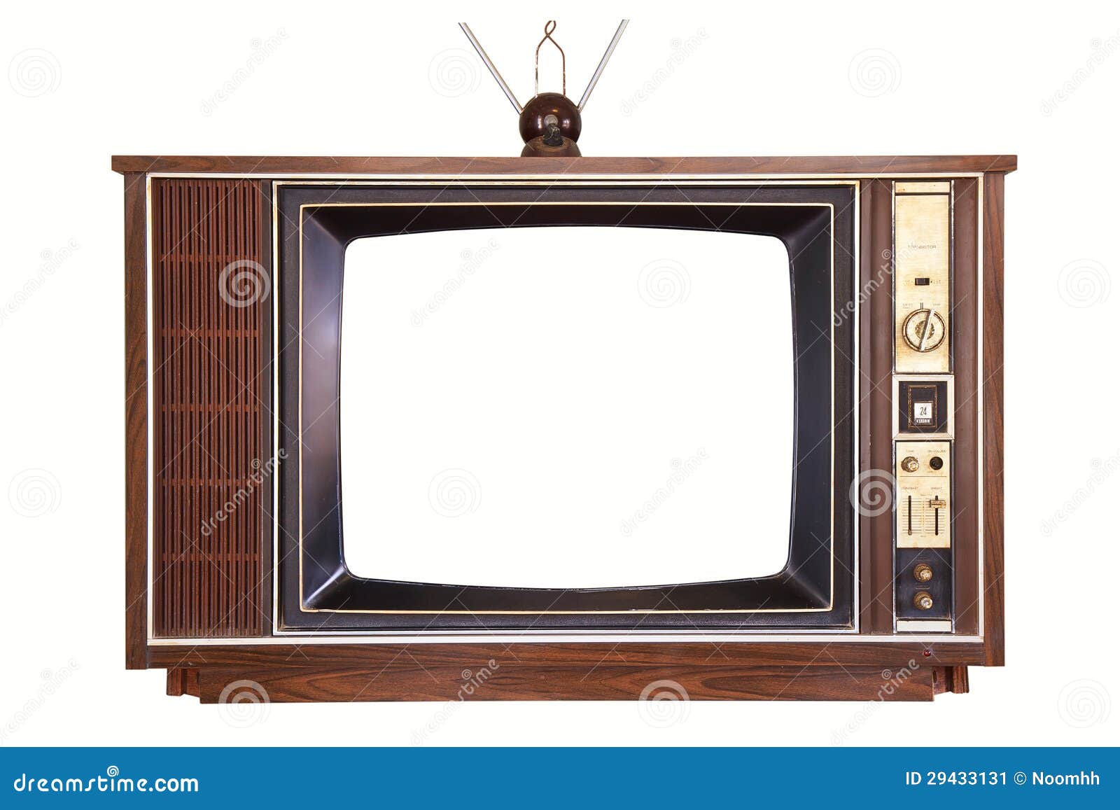 Vecchia TV isolata immagine stock. Immagine di film, vecchio - 29433131