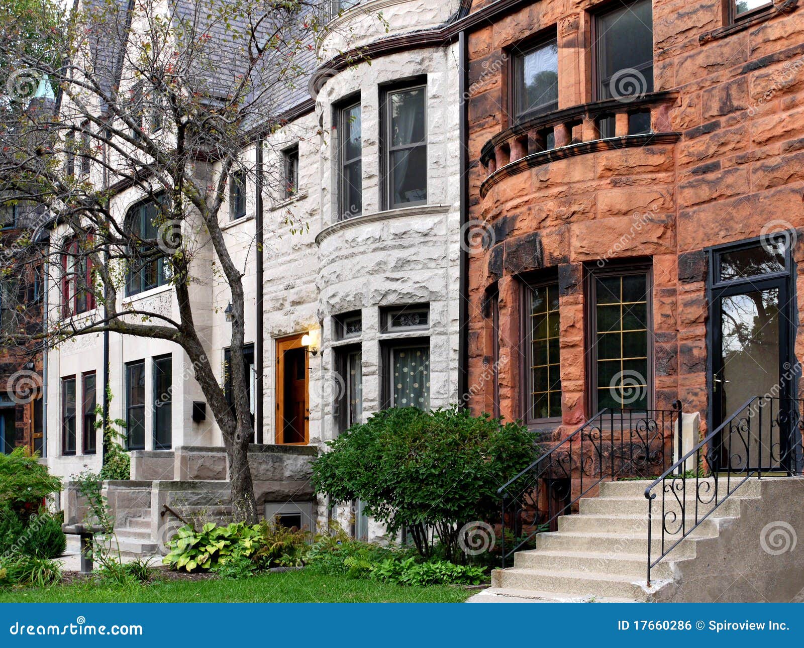 Vecchie Case Urbane Del Chicago Fotografia Stock - Immagine di facciata ...